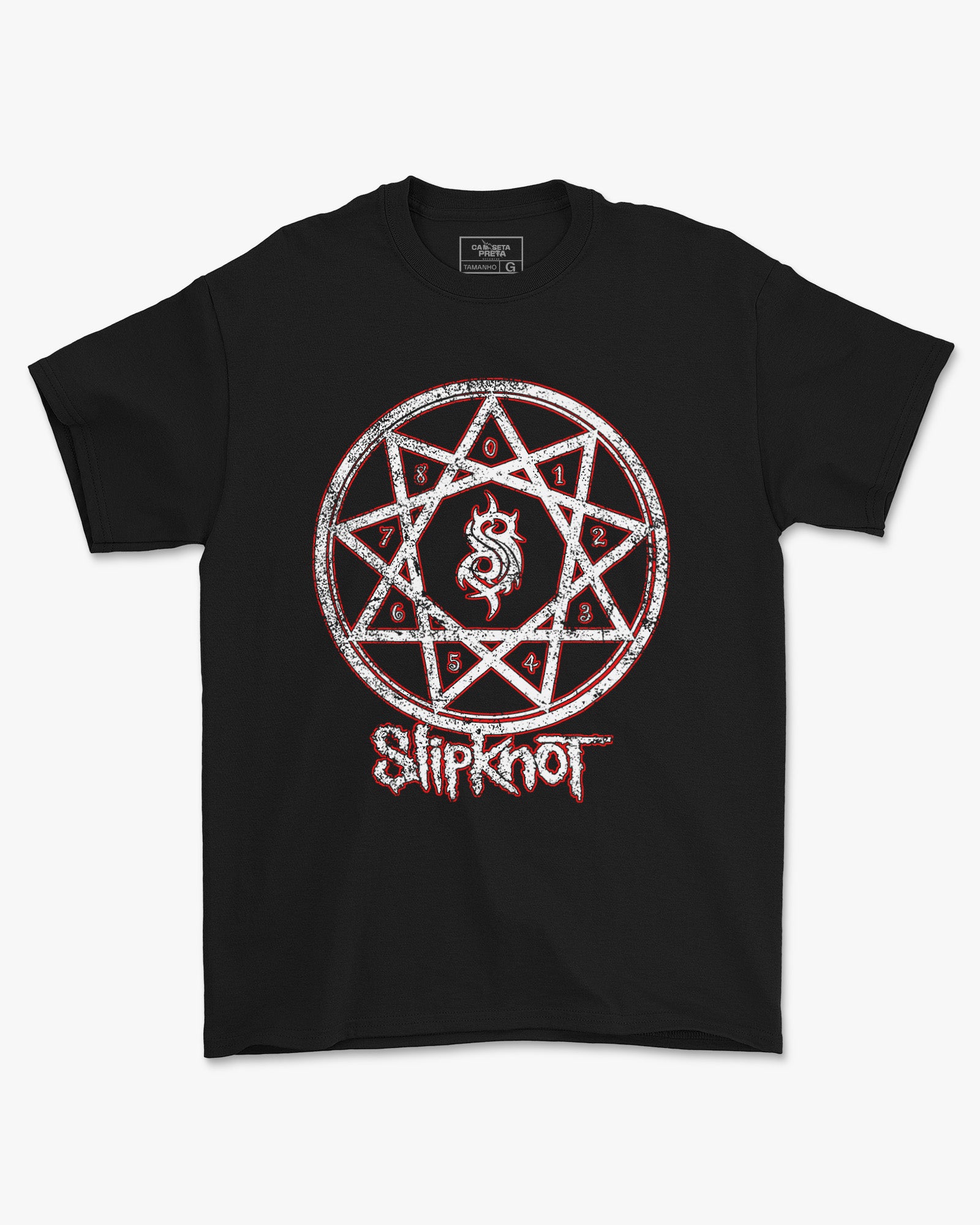 Camiseta Slipknot Pentagrama Nu Metal – Camiseta Preta