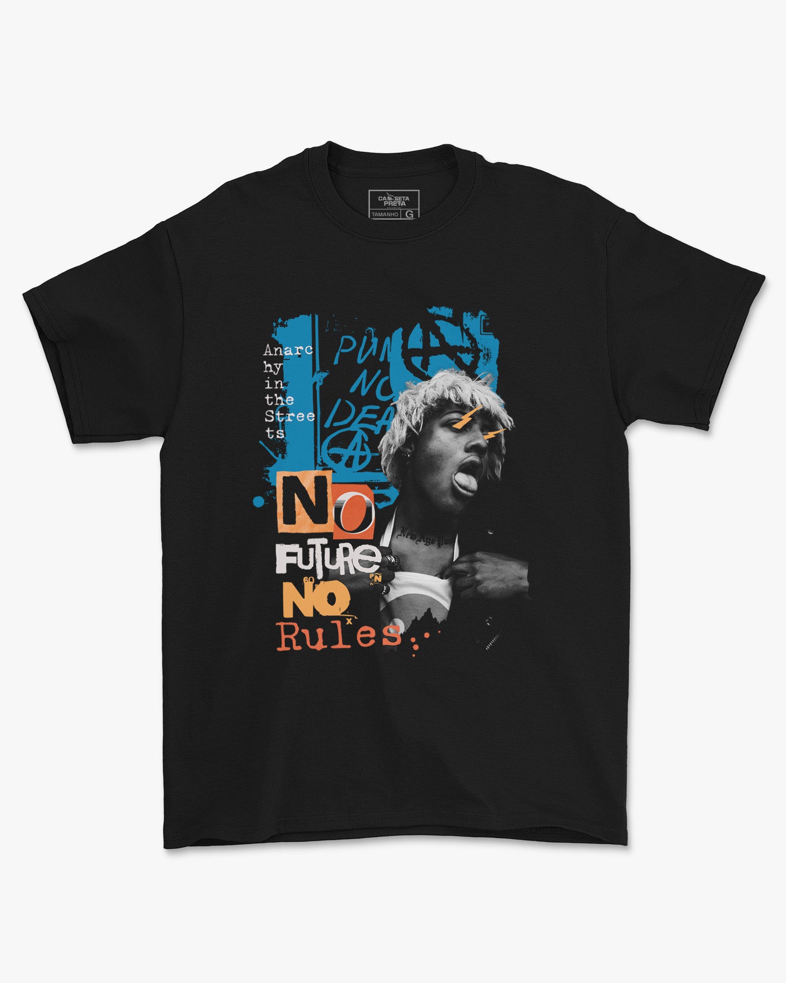 Camiseta No Future No Rules Punk Rock – Camiseta Preta
