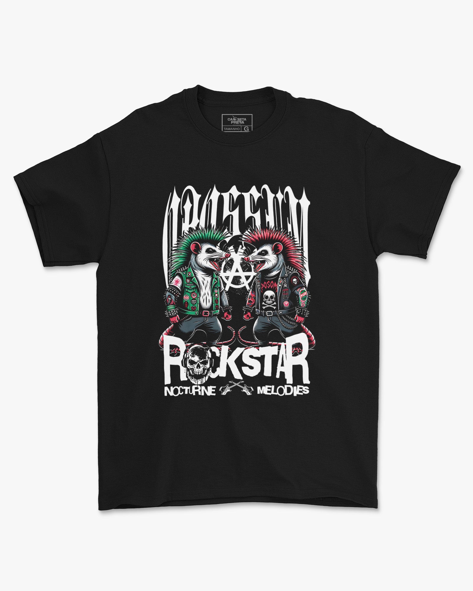 Camiseta Rockstars Rats Punk Rock – Camiseta Preta
